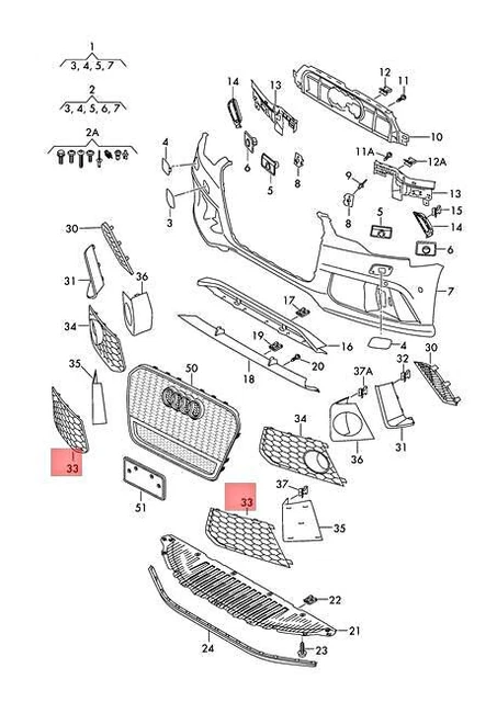 GENUINE AUDI AIR Guide Grille Black-Glossy 4G0807681ST94 £154.23 ...