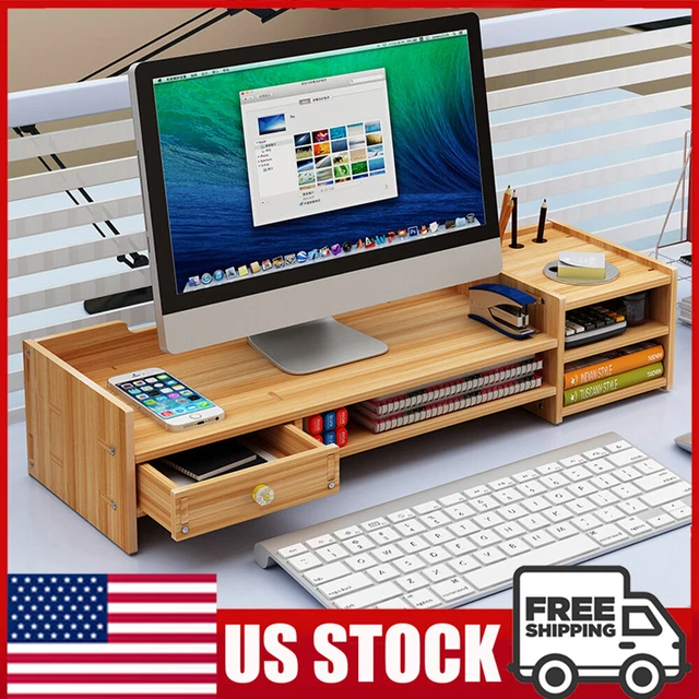 COMPUTER DESKTOP MONITOR Stand Laptop TV Display Screen Storage PC ...