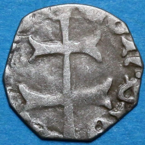 HUNGARY MEDIEVAL SILVER coin denar long cross-1390-1427 A.D-0.24gr-10mm ...