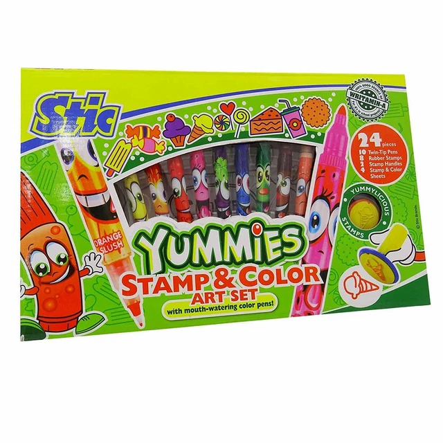 STIC YUMMIES MESSING Stempel und Farbe Kunst Set 24 Stück Set EUR 5,67 ...