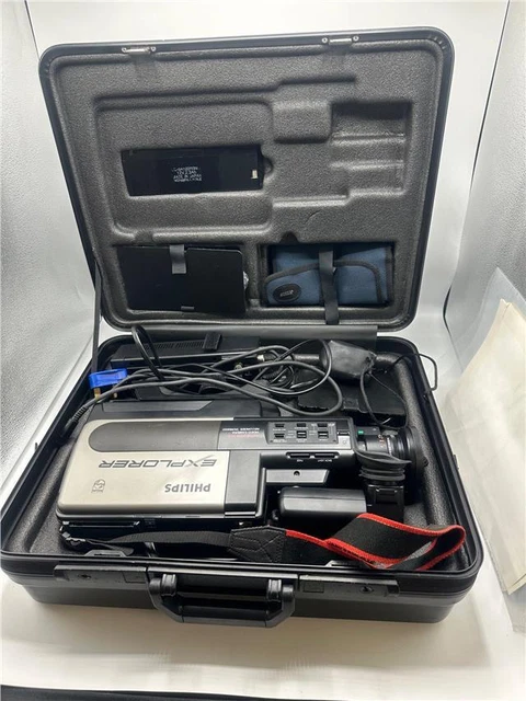 PHILIPS VINTAGE VHS Explorer Camcorder VKR 6850/01/ Original Case With ...