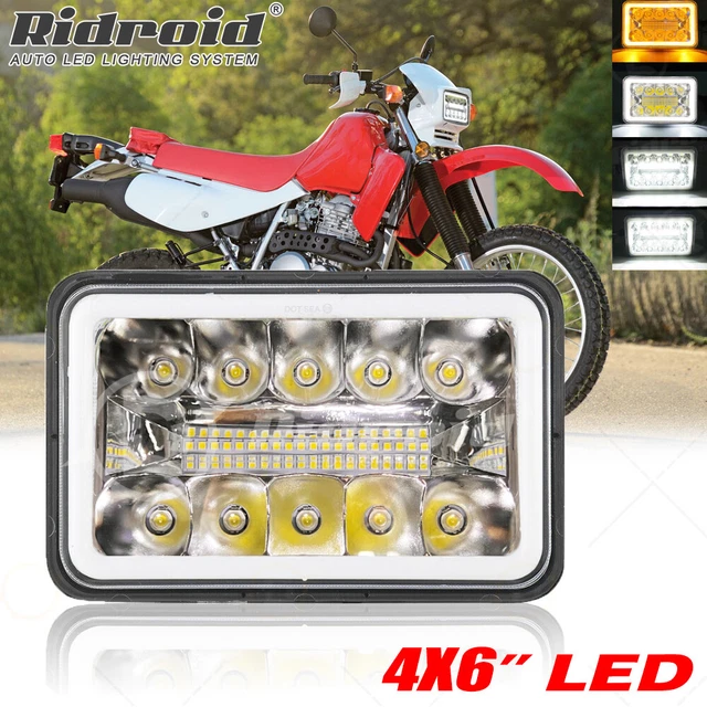 4X6& MOTORCYCLE RECTANGLE LED Headlight Halo DRL for Honda XR250 XR250L ...