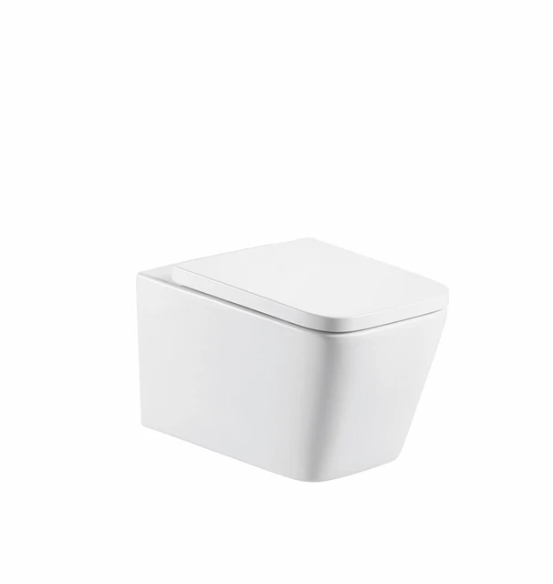 TENBY MILAN RIMLESS Wall Hung Square Pan, Seat & Wall Fixings White £ ...