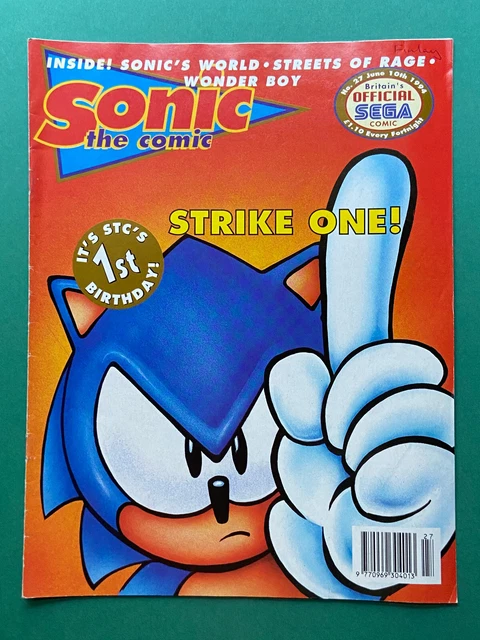 SONIC THE COMIC #27 FN/VF (Fleetway, Sega UK 1994) 1st anniversary ...