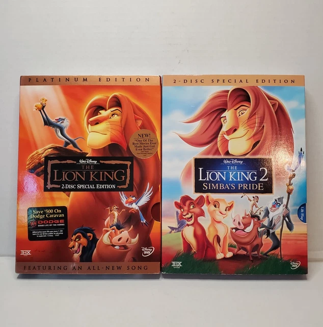 IL RE LEONE e il Re Leone 2 (DVD 2 dischi edizione platino) NUOVO! EUR 17,08 - PicClick IT