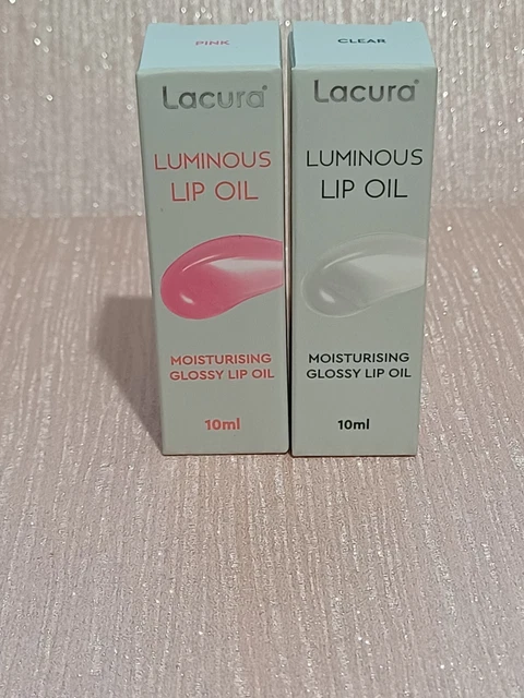 LACURA X2 LUMINOUS Lip Oil Clear & pink £17.00 - PicClick UK
