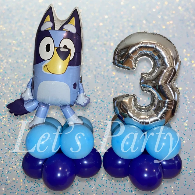 LARGE BLUEY CHARACTER CBeebies & number balloon display Blue 110cm tall ...