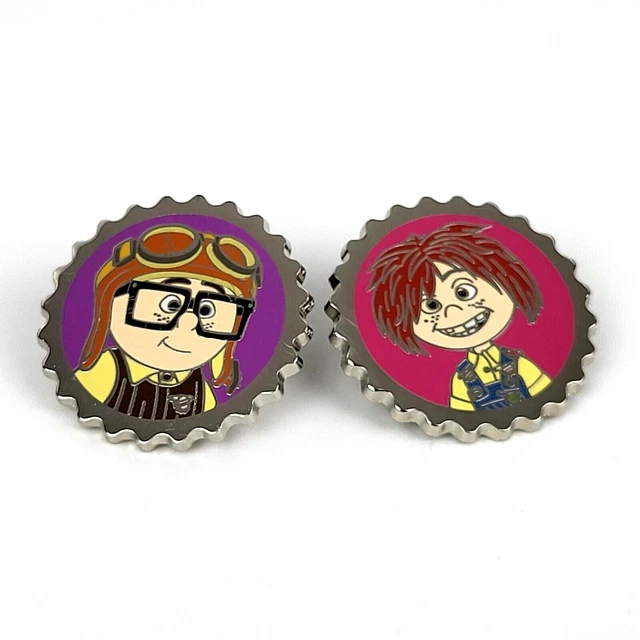 DISNEY PARKS - Pixar - Up Movie - Carl & Ellie as Kids - Bottle Caps 2 ...