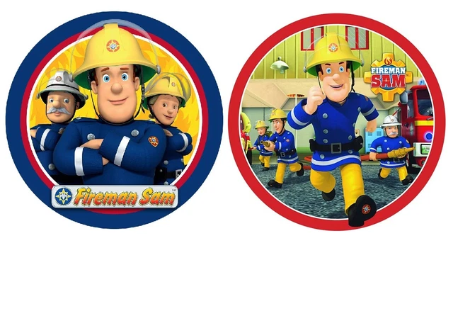 FIREMAN SAM EDIBLE Birthday Cake Icing Sheet Topper Decoration Round ...
