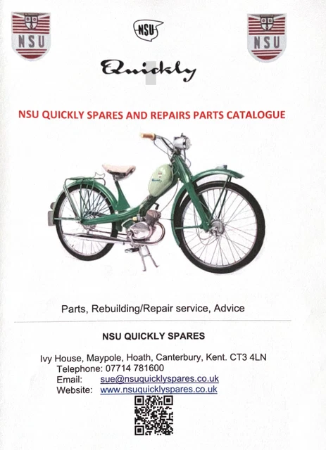 NSU QUICKLY SPARES, Spare parts catalogue for the 49cc mopeds £4.99 ...