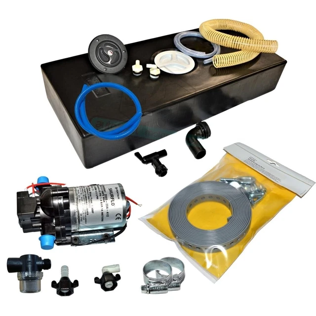 FORD TRANSIT CUSTOM 40L Fresh Water Tank Kit With Water Pump & Tank ...