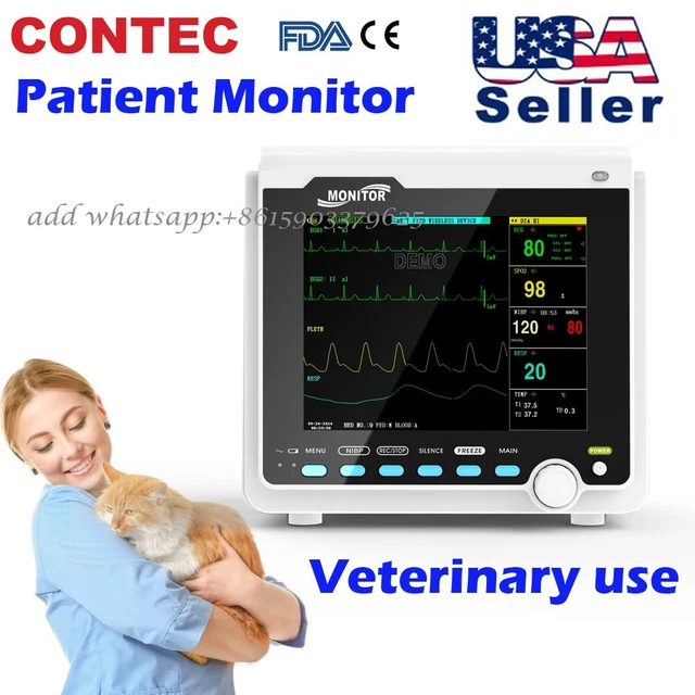 VITAL SIGN PATIENT Monitor with ECG+NIBP+SPO2+PR+RESP+TEMP,Veterinary ...