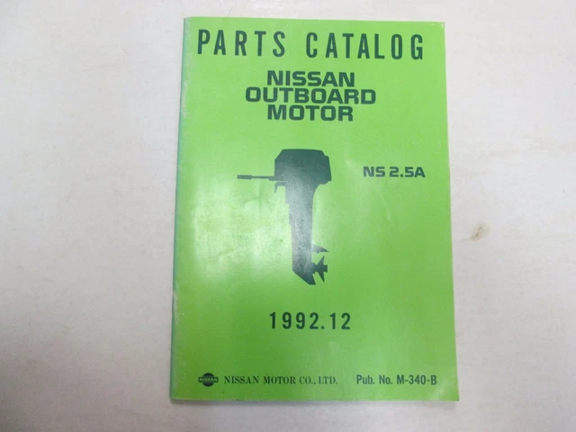 1992.12 NISSAN HORS-BORD Moteur NS 2.5A Parties Catalogue Manuel Eau ...