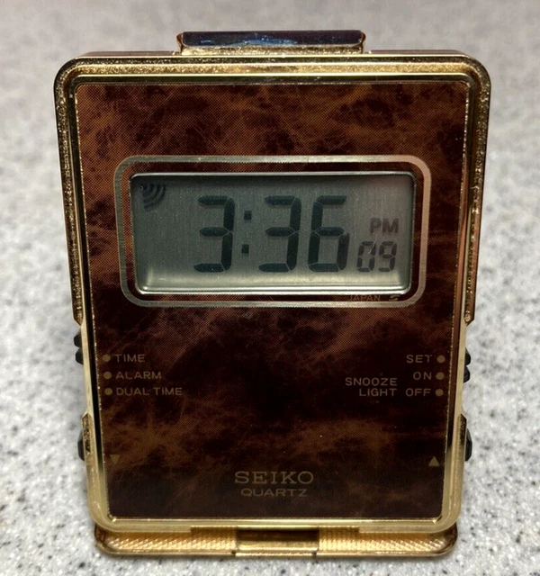 VINTAGE SEIKO QUARTZ Portable Pocket Digital Travel Alarm Clock QEK202B ...