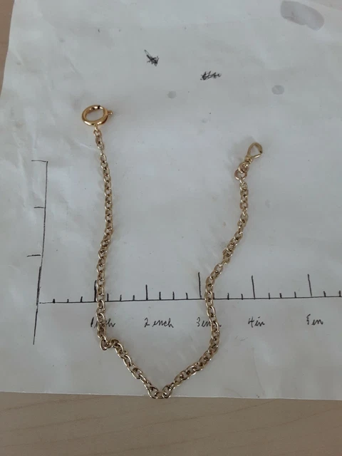 VINTAGE POCKET WATCH chain 12Inches, gold fillEd,stamp, used,combined ...