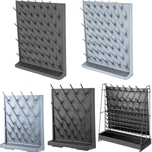 VEVOR DRYING RACK for Lab Glassware Rack 27/52/90 Pegs Grey Black for ...