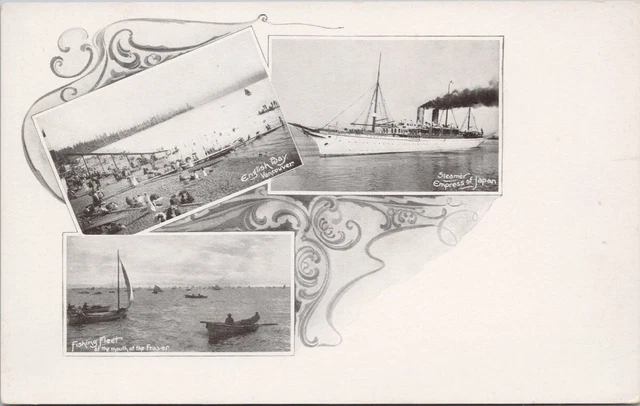 VANCOUVER BC ENGLISH Bay 'Empress of Japan' Ship Fraser River Postcard ...