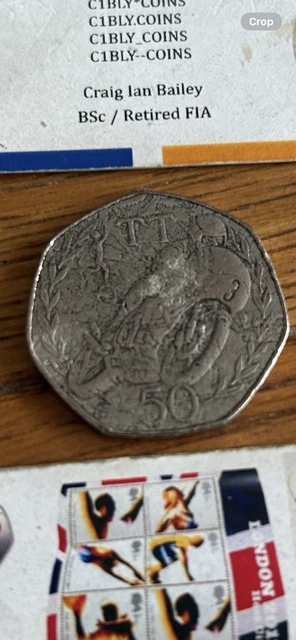 RARE OLD STYLE LARGE ISLE OF MAN TT JOEY DUNLOP 1981 CIRCULATED 50p ...