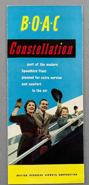 BOAC LOCKHEED CONSTELLATION Airline Brochure 1954 B.o.a.c Speedbird ...