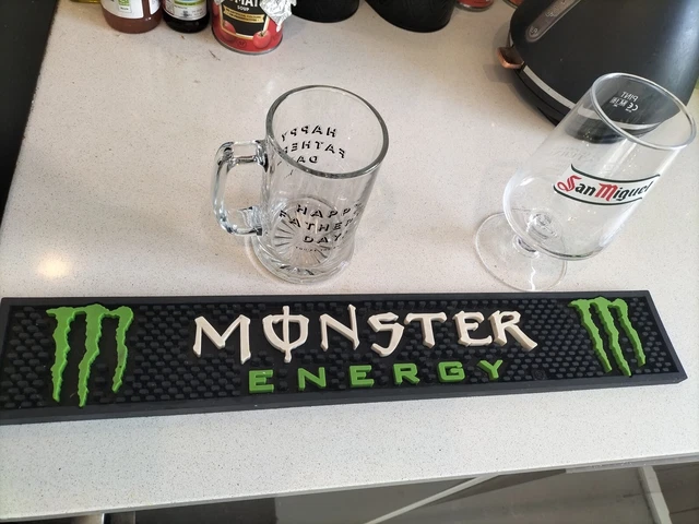 MONSTER ENERGY DRINK Rubber Bar Mat Man Cave Collectible Bar Spill Mat ...