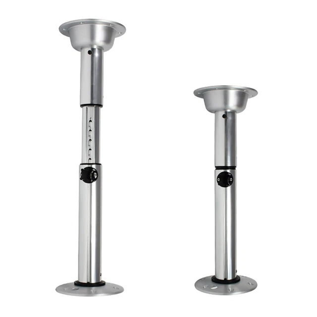 PEDESTAL TABLE LEG Adjustable Detachable Table Top Chrome Caravan ...