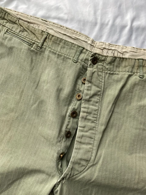 ORIGINAL WWII P41 USMC Marine corp HBT Herringbone Trousers Pants XXL ...