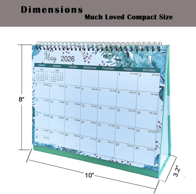AESTHETIC SMALL DESK Calendar 2025.07-2026.12, 18Month Use July 2025 to ...