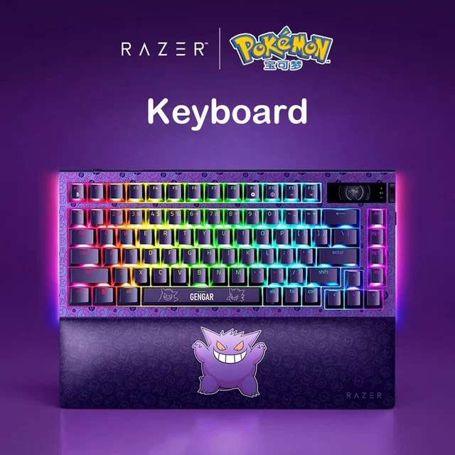 RAZER X POKÉMON Gengar Wireless Mechanical Keyboard + Wrist Rest Combo ...