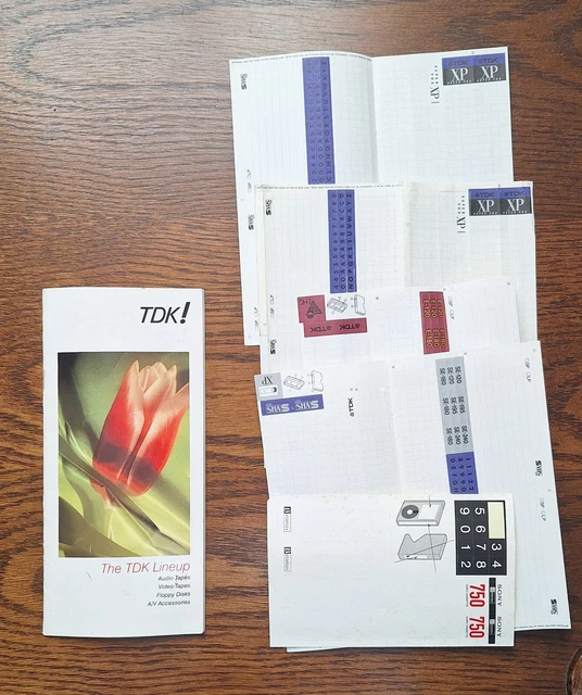 THE TDK LINEUP Catalogue + VHS Cassette Tape Sticky Labels $15.00 ...
