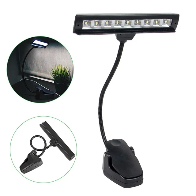 9 LEDS USB Music Lamp Flexible Clip Booklight Eye Piano Lighting £21.68 ...