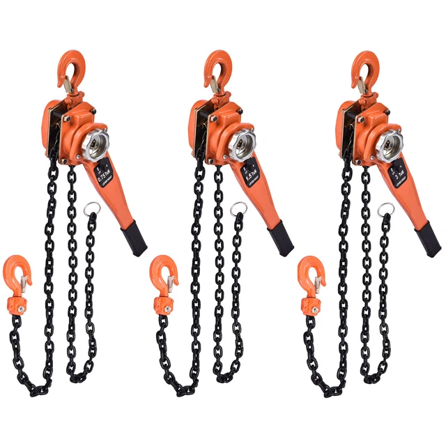 LEVER BLOCK CHAIN Hoist 3 Ton 3M Lifting Ratchet Type Come Along Puller ...