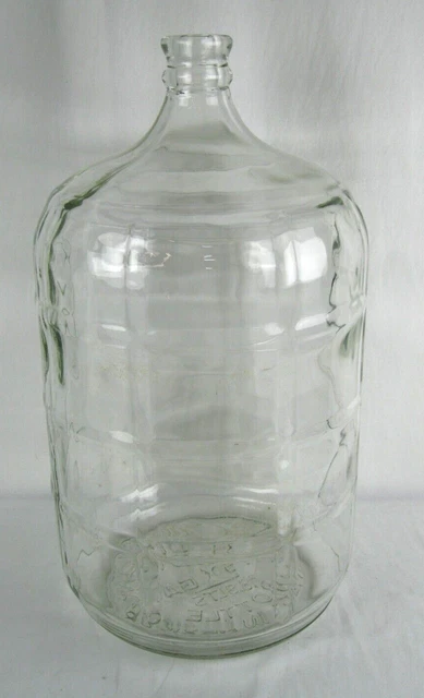 VINTAGE CLEAR GLASS Jug Water Bottle Crisa Mexico Embossed Checkered 5 ...