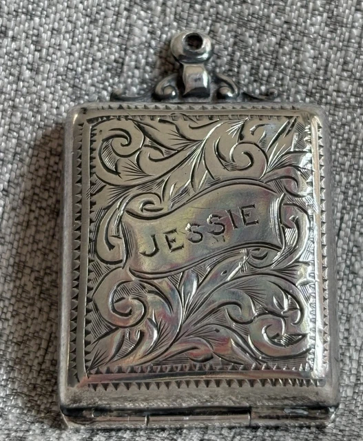 EDWARDIAN SILVER STAMP case fob locket size 'JESSIE' c1908 £78.70 ...