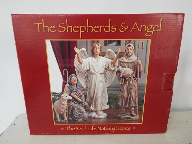 THE REAL LIFE Nativity Series Shepherds and Angel Christmas Vtg Set ...