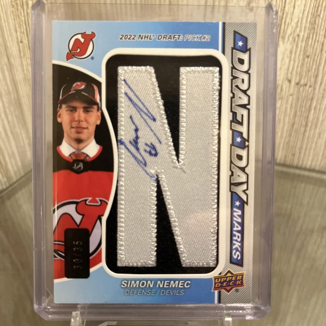 2023-24 SP DRAFT Day Marks PATCH LETTERA N Simon Nemec RC ROOKIE AUTO ...