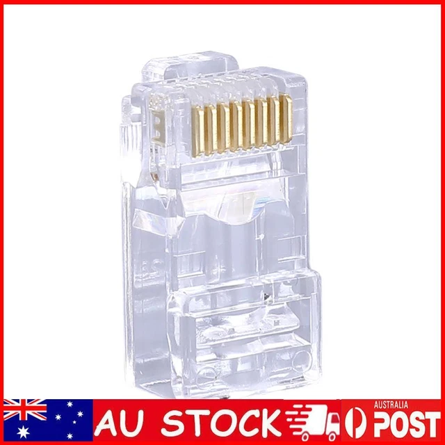 100X 8P8C UTP RJ45 Cat6 Socket Gold Plated Network Ethernet Cable ...