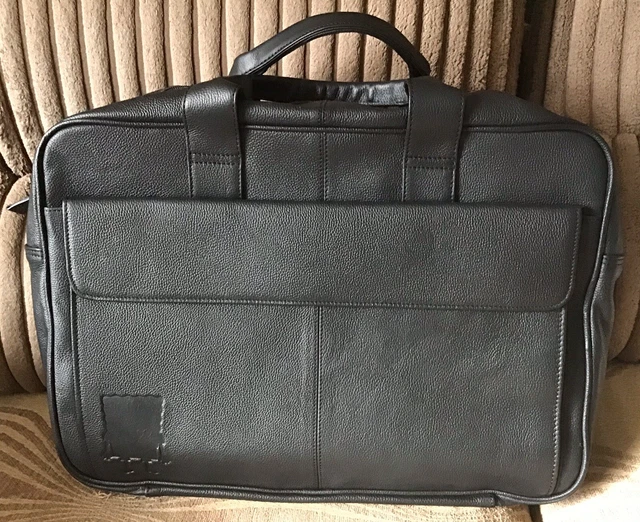 NICKELODEON SPONGEBOB SQUAREPANTS Black Leather Laptop Bag Briefcase ...