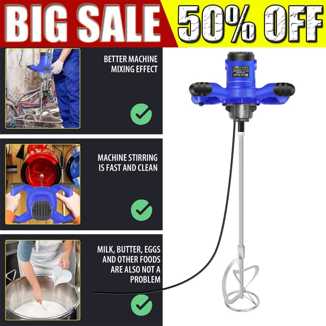 3000W DRYWALL ELECTRIC Cement Mixer Plaster Mortar Render Paint Tile ...