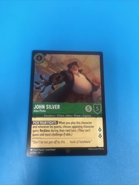 2023 DISNEY LORCANA John Silver Alien Pirate Cold Foil 1st Chapter #82/ ...