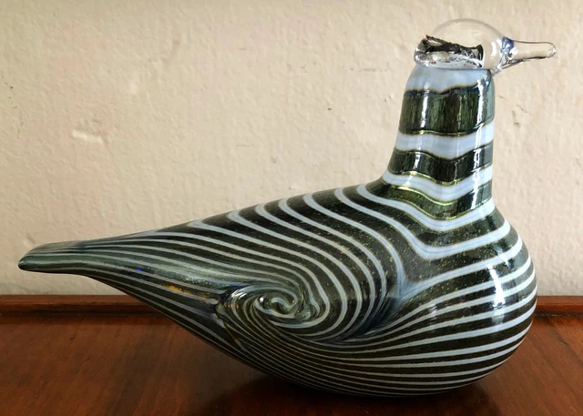 IITTALA FINLAND GLASS Oiva Toikka Nuutajarvi Long Tailed Duck Alli Bird ...