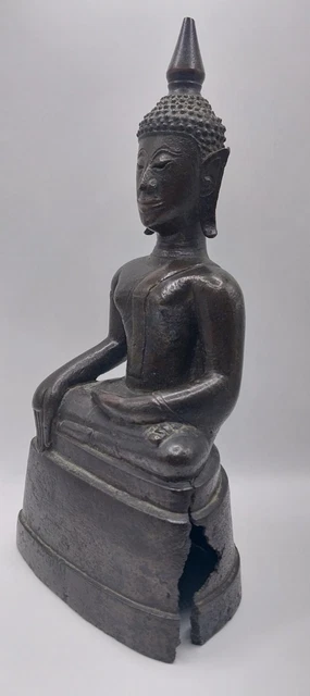 LAOS BOUDDHA EN bronze 18ème H.22.5 cm Indochine Asie Bouddhisme Buddha ...
