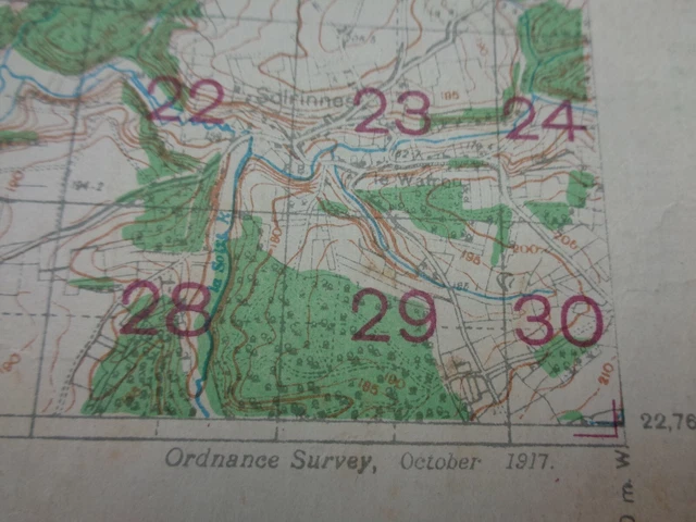 WW1 (1917) BRITISH Army Map - MORMAL FOREST (French & Belgian Border ...