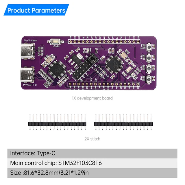 STM32F103C8T6 DEVELOPMENT BOARD St-Link V2 Simulation Burner System ...