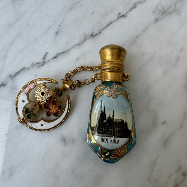 FLACON À SELS ou à parfum en verre début XXe bouchon d'origine M3324 ...