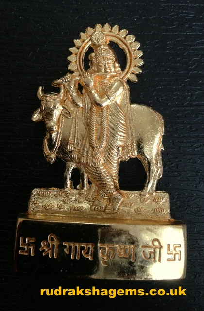 Lord Krishna Kanhiya Kanha Gopal Golden Metal Mini Statue Hindu God Idol 1169 Picclick Au