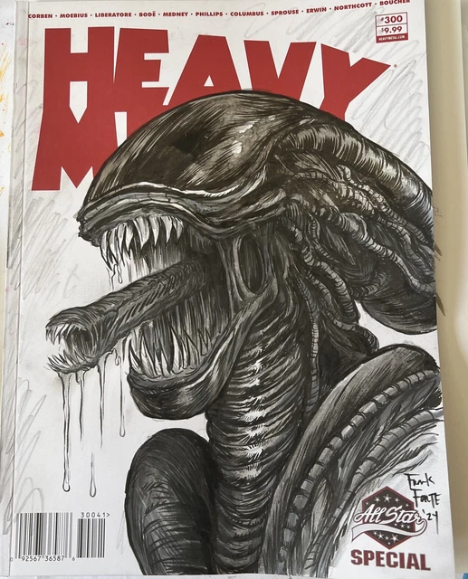 HEAVY METAL MAGAZINE #300 Sketch Cover W Original Alien Painting By ...