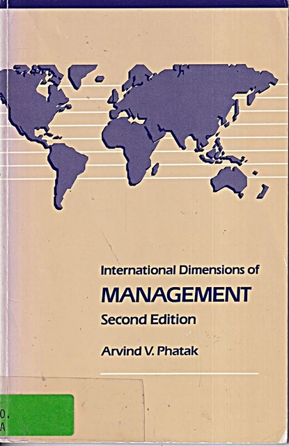 INTERNATIONAL DIMENSIONS OF Management (Kent International Dimensions ...