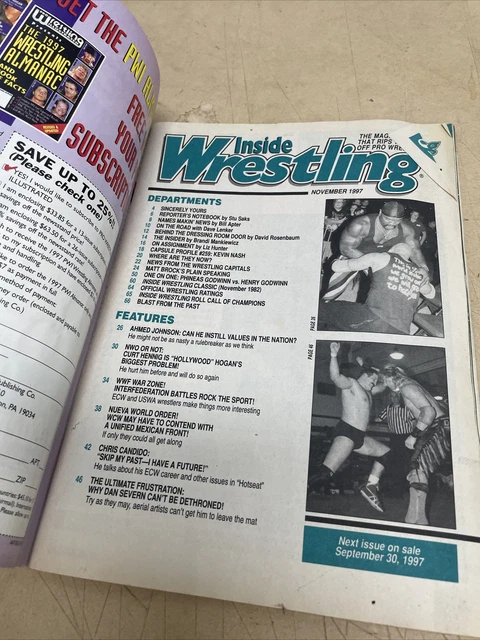 ORIGINAL VINTAGE WWF WWE Retro Inside Wrestling Magazine 1997 War Zone ...