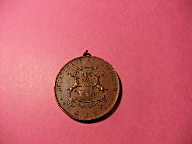 RARE USA MEDALLION, Dept. of Michigan, 1889 GAR 23rd National ...