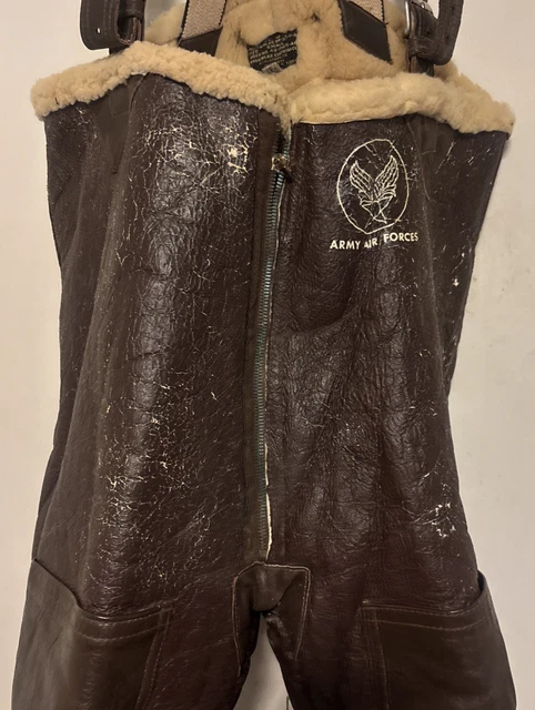 VINTAGE 1940S WWII US ARMY AIR FORCES TYPE B-1 SHEARLING LINED LEATHER ...